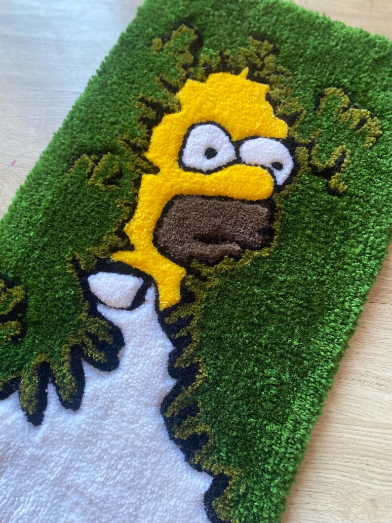 Homer Simpson Handmade Rug, the Simpsons, Funny Homer, Tufted Rug for ...