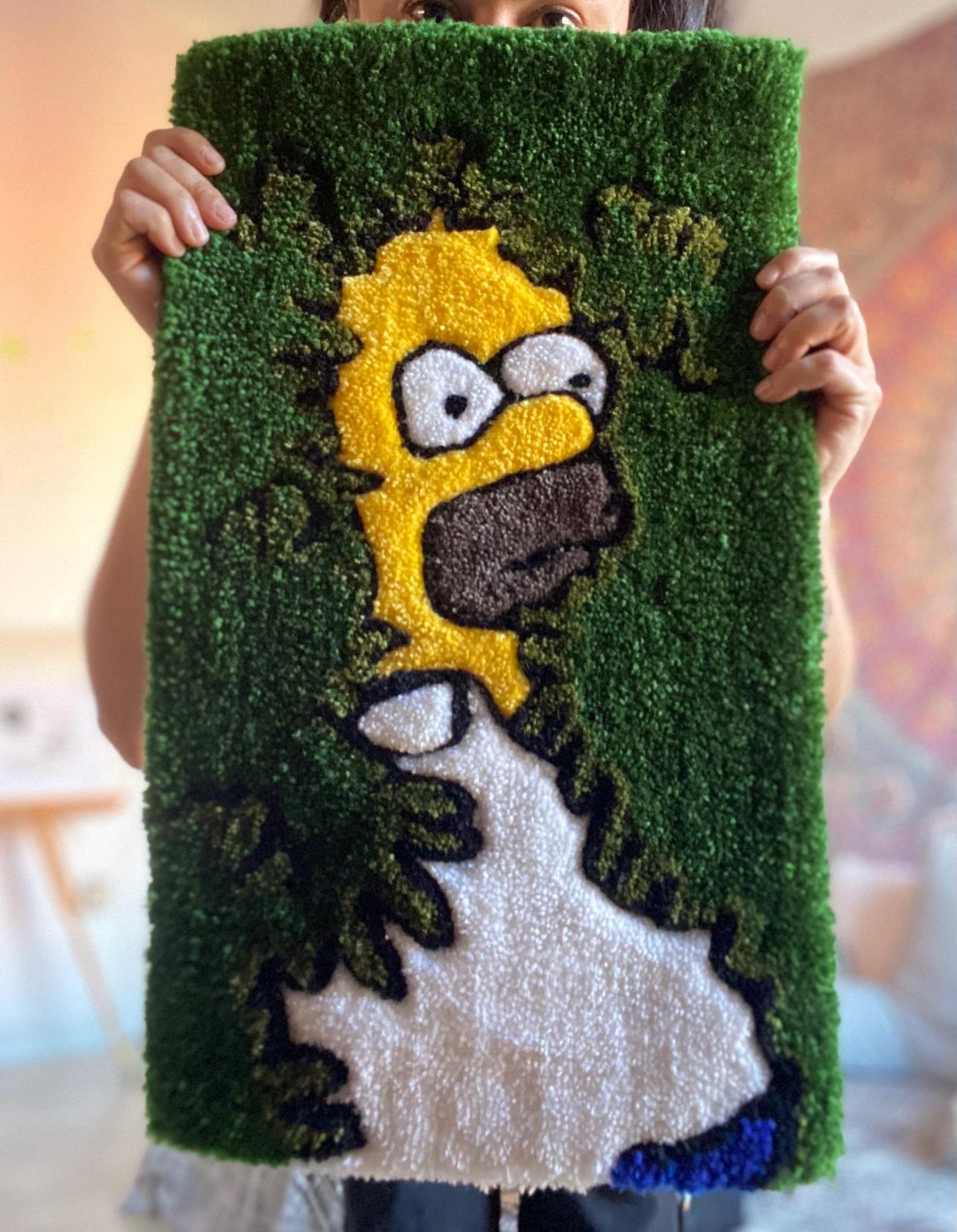 Homer Simpson Rug, Handmade Tufted Rug, the Simpsons, Rug for Kids Room ...