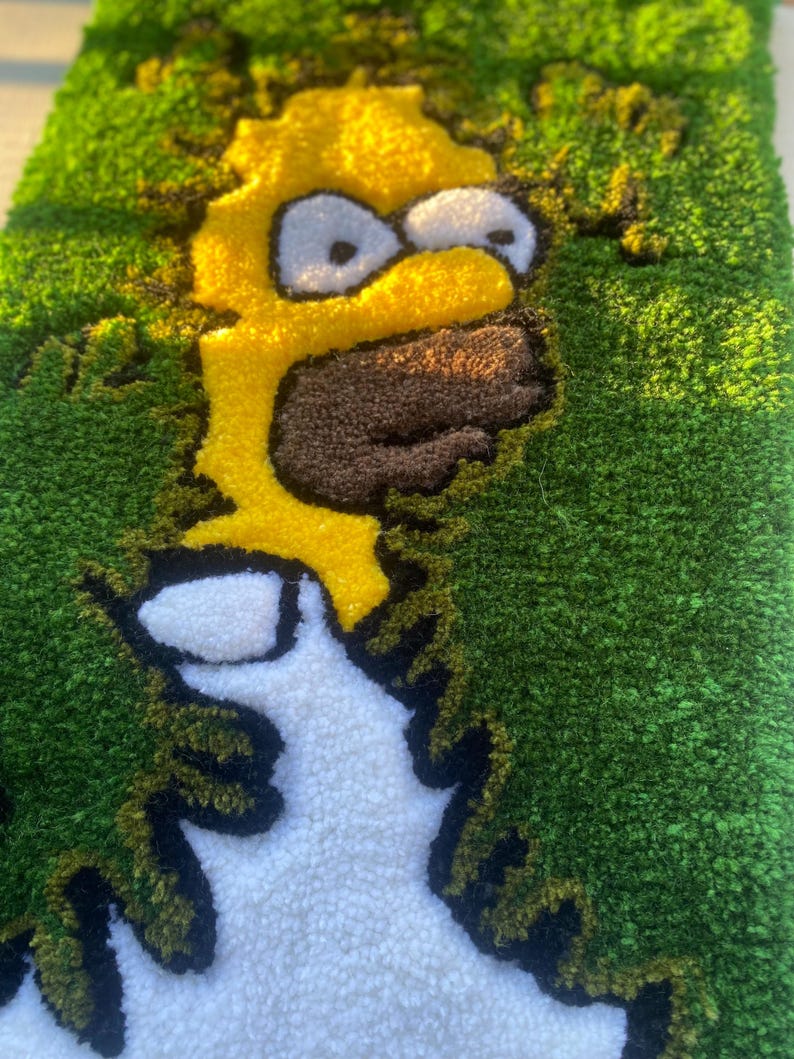 Homer Simpson Handmade Rug, the Simpsons, Funny Homer, Tufted Rug for ...