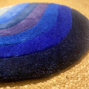 Blue Abstract Modern Rug, Dark Blue Area Rug, Hand Made Tufted Rug ...