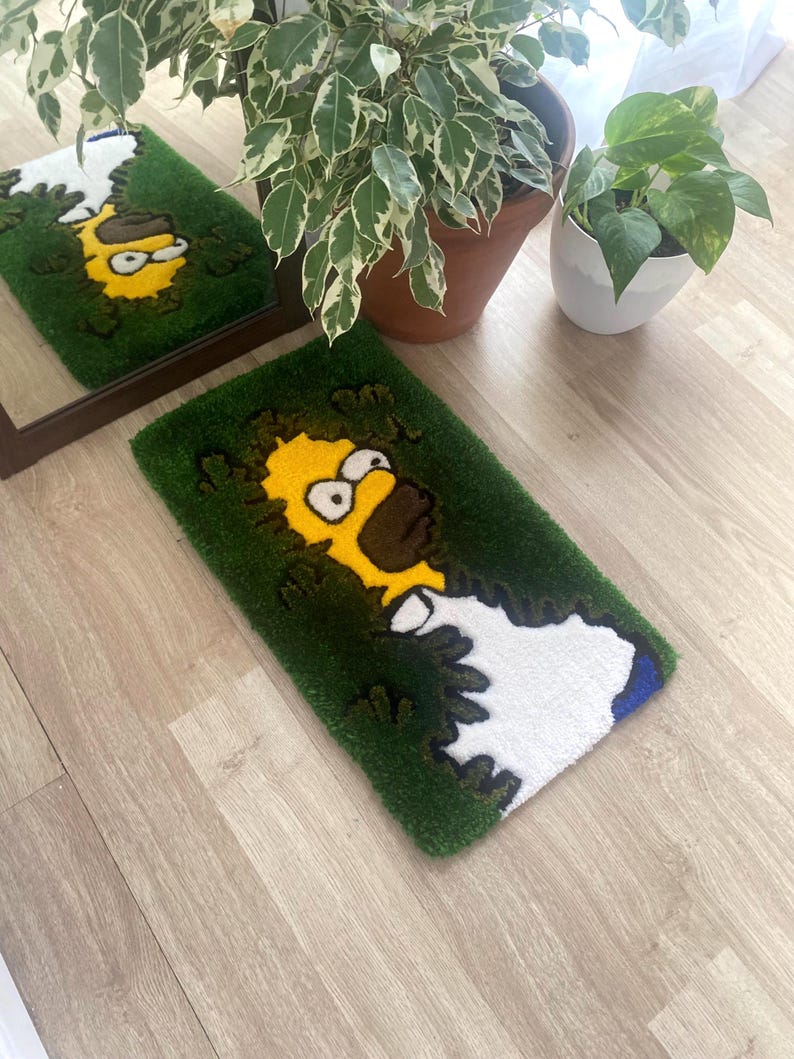 Homer Simpson Handmade Rug, the Simpsons, Funny Homer, Tufted Rug for ...