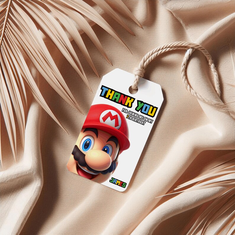 Super Mario Thank You Tag Template, Mario Bros Gift Tag, Super Mario ...