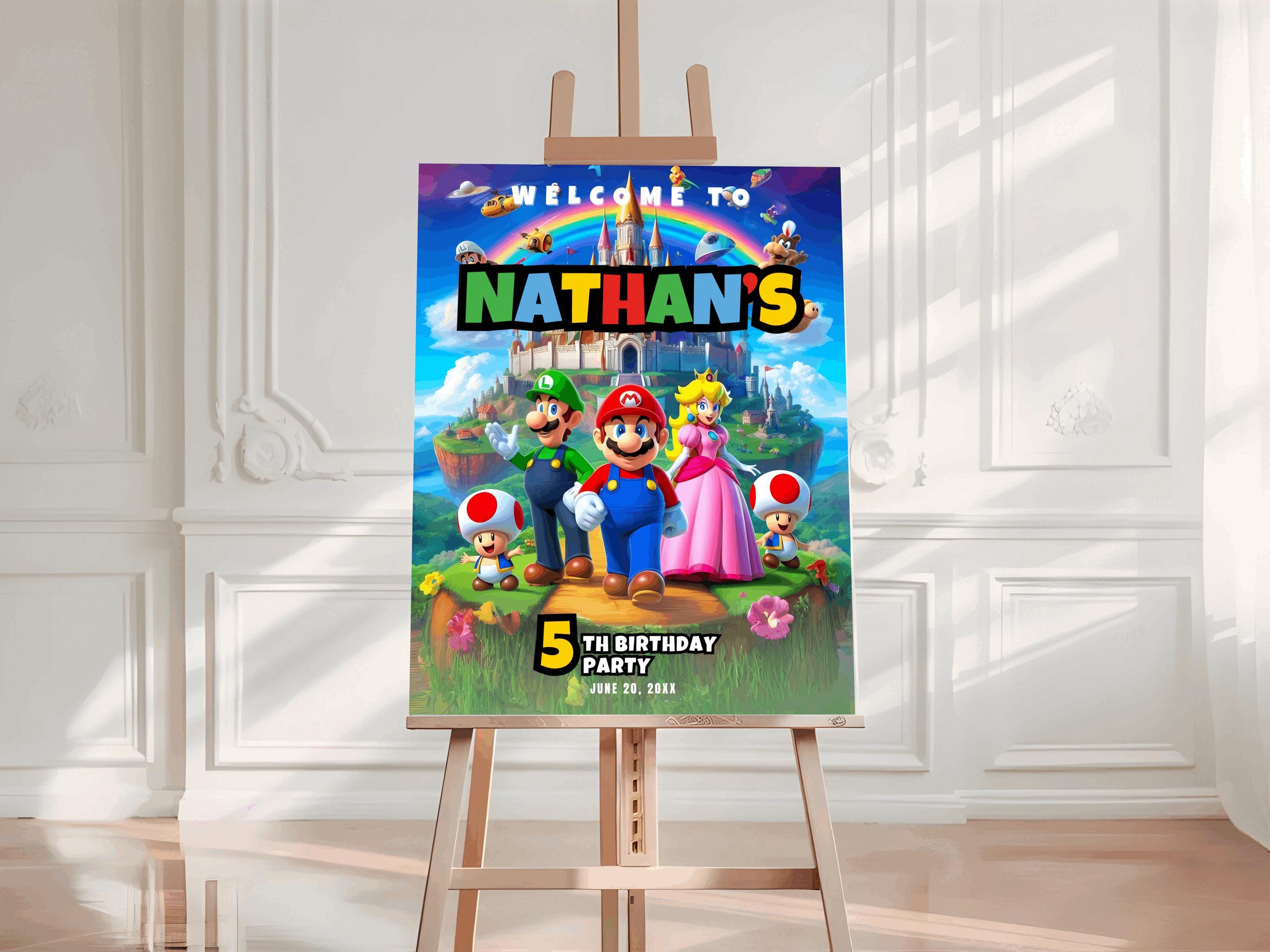 Super Mario Welcome Sign Template, Super Mario Birthday Sign, Super ...