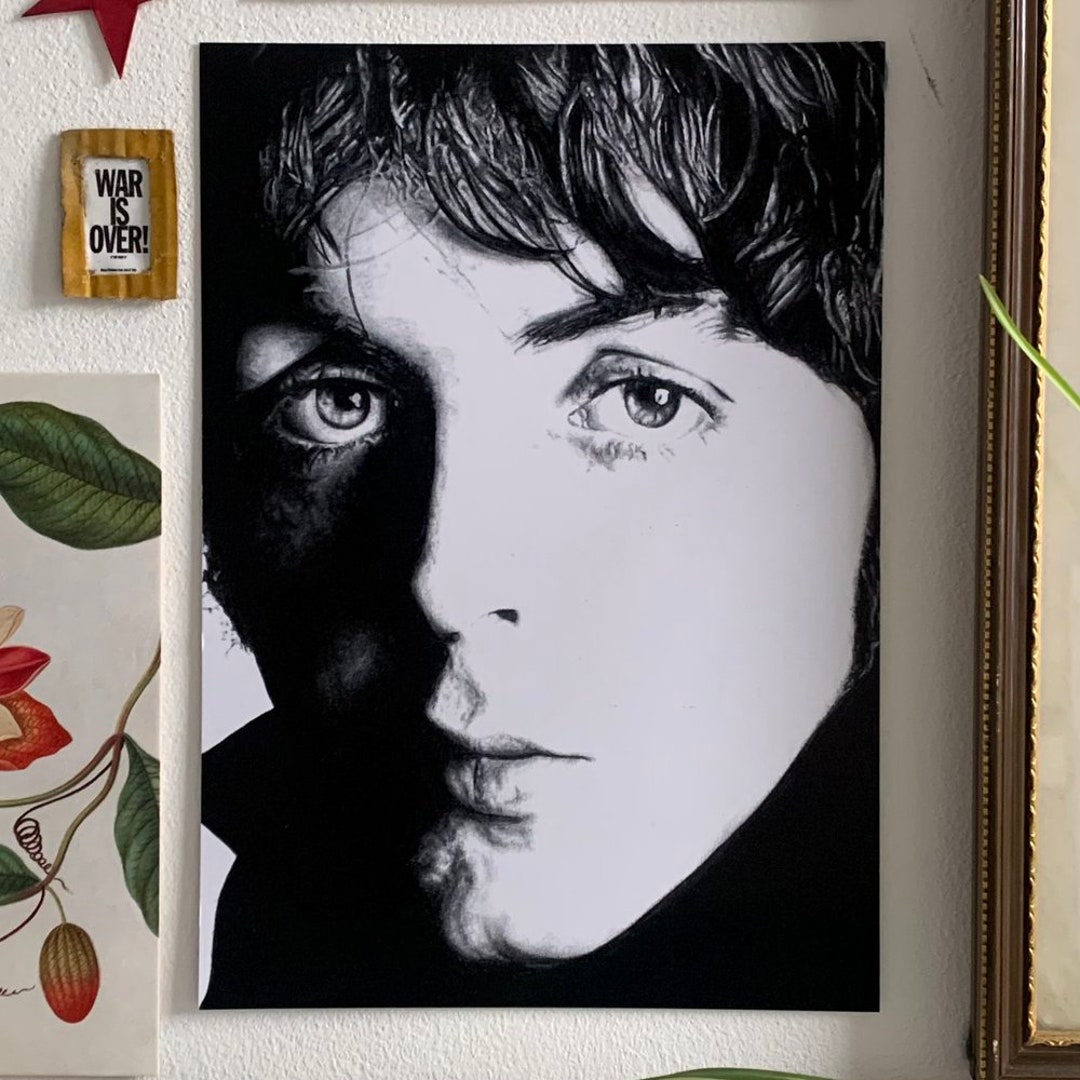 Paul Mccartney Pencil-drawing, A5 Print: Print of My Original, Blue, Paul Mccartney Portrait - Etsy