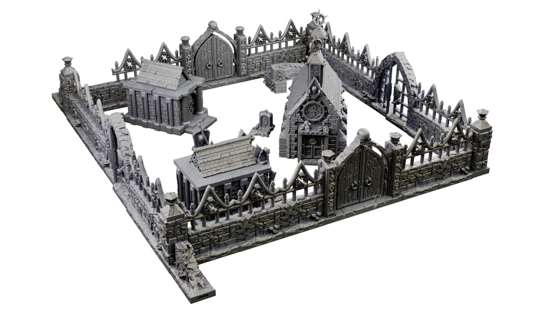 Modular Graveyard Walls Crypts Tombs Churches and Graveyard Accessories ...