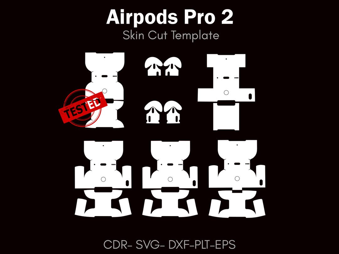 Apple Airpods Pro 2 Skin Cut Vector File | Template Layout | Skin ...
