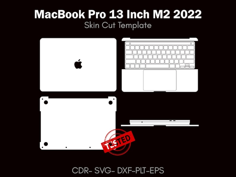 MacBook Pro 13 Inch M2 2022 Skin Cut Vector File | Template Layout ...