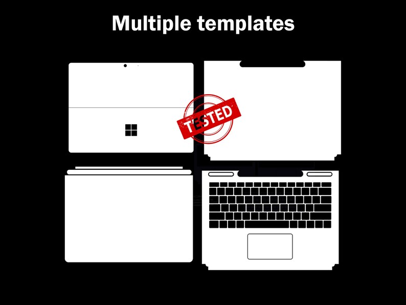 Surface Pro 9 2023 Skin Cut Vector File | Template Layout | Skin ...
