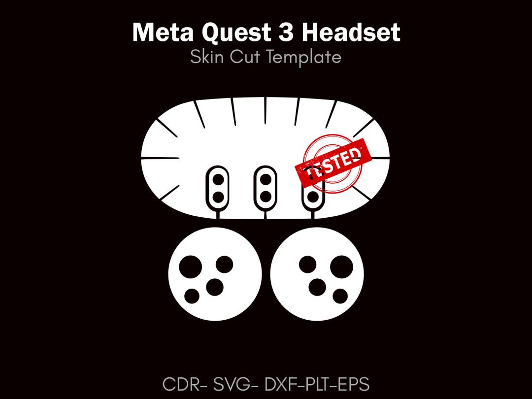 Meta Quest 3 Headset Skin Cut Vector File | Template Layout | Skin ...