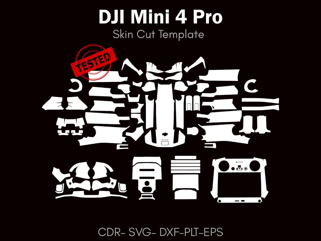 DJI Mini 4 Pro Skin Cut Vector File | Template Layout | Drone Skin ...
