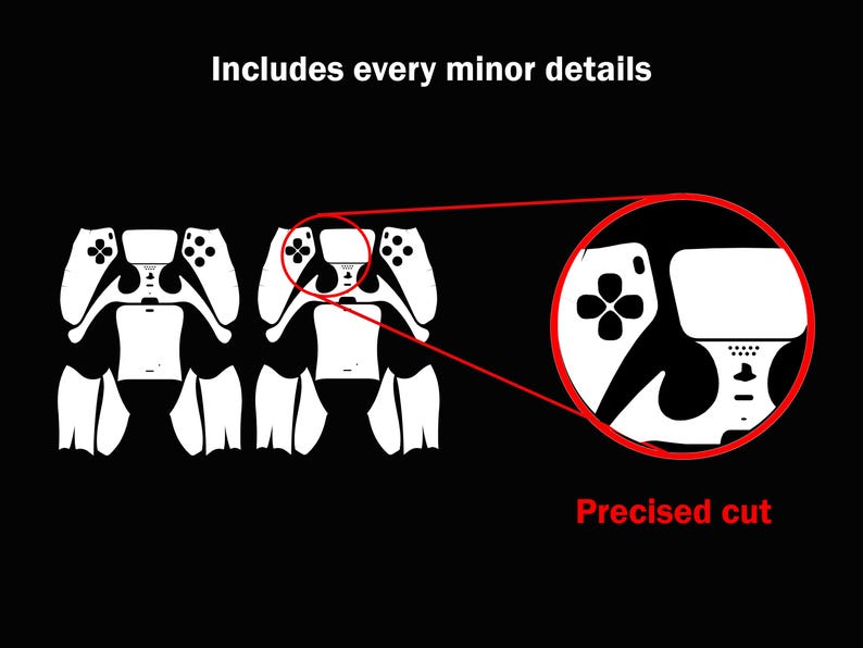 PS5 Controller Skin Cut Vector File | Template Layout | Skin Template ...