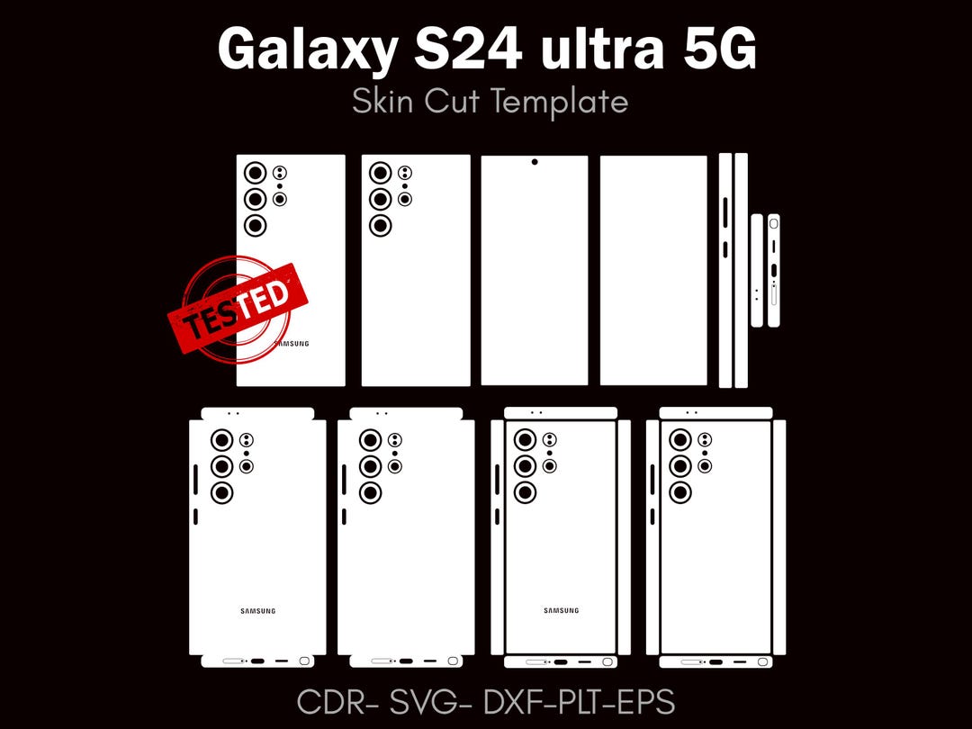 Galaxy S24 Ultra 5G Skin Template | DIY Vinyl Decal (svg, Dxf, Png, Pdf ...