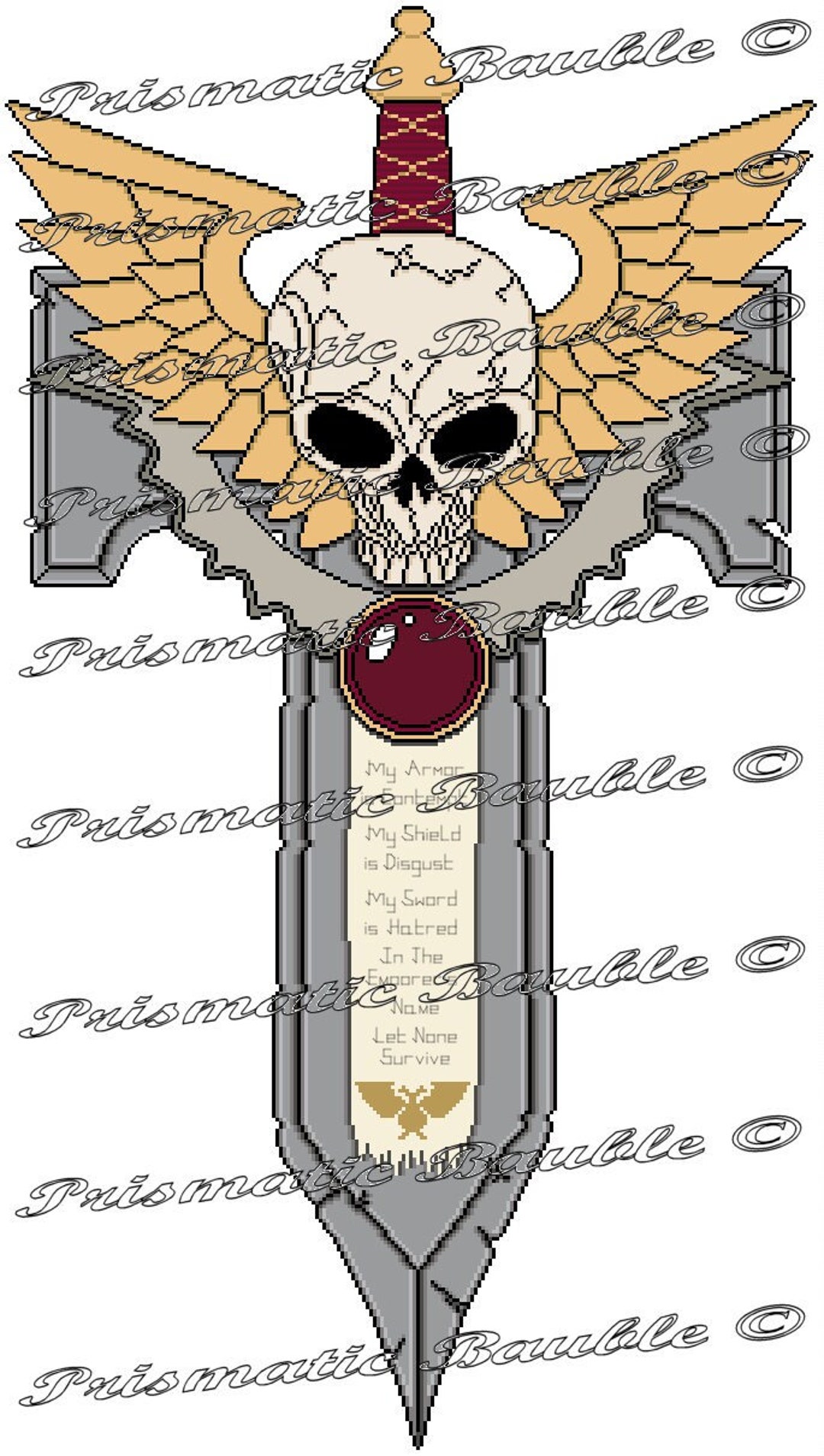 In the Emporers Name Cross Stitch Pattern - Warhammer 40K Sword Pledge ...