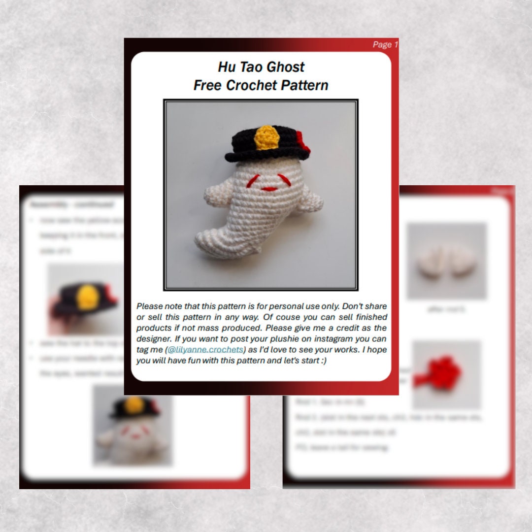 Hu Tao Ghost Genshin Impact Crochet Pattern PDF FILE - Etsy
