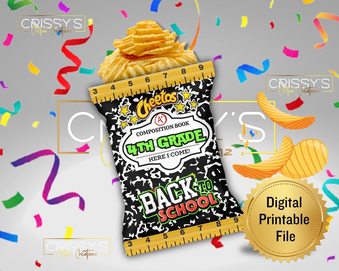 Back to School Chip Bags, Composition Back to School, Notebook Treat ...