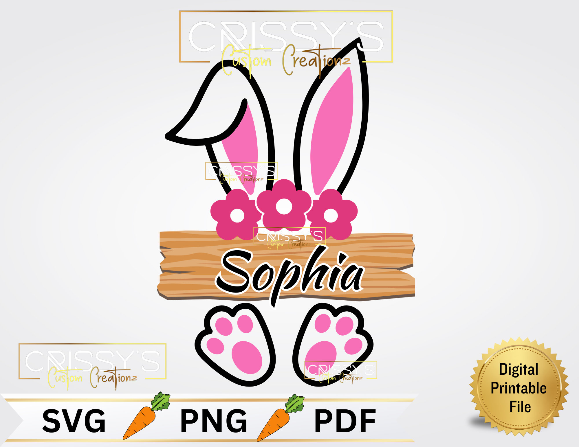 Bunny Name SVG, Bunny Name Frame, Bunny SVG, Bunny Ears, Easter ...