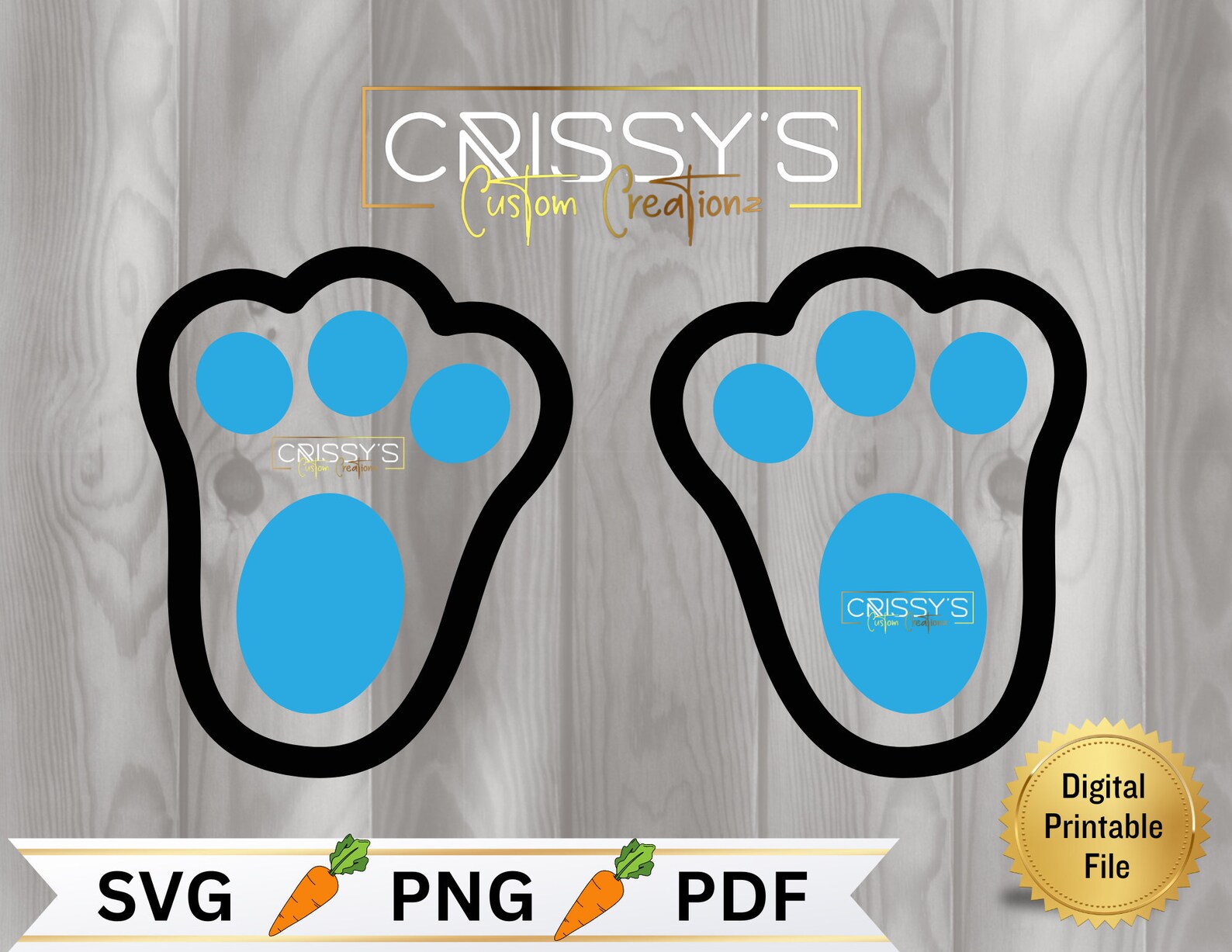 Easter Bunny Footprints, Bunny Feet, Digital Download, Easter Bunny ...