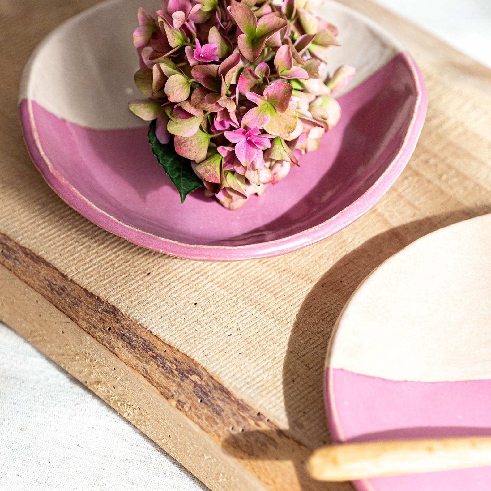 Set of 2 Handmade Ceramic Dinnerware Natural Colors Rustic Style ...