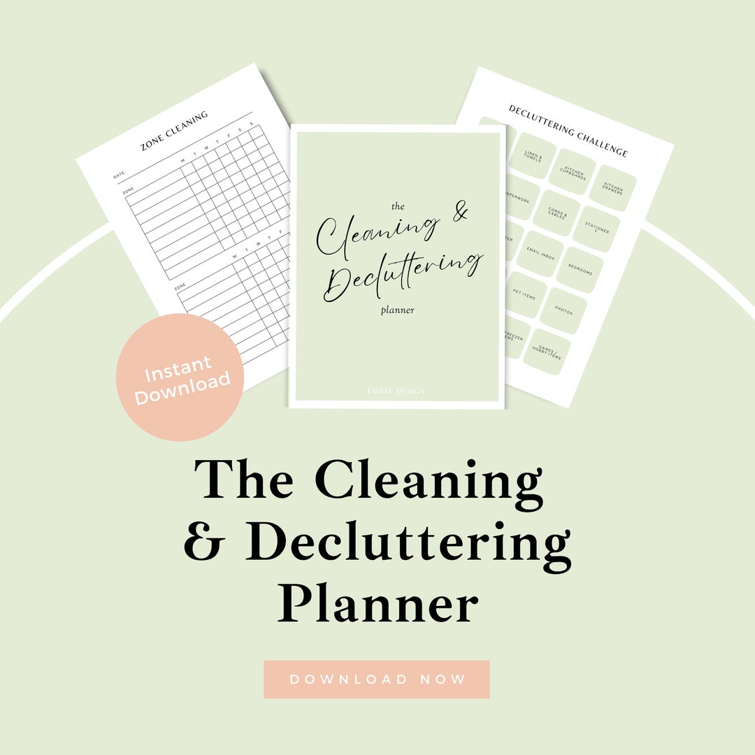 Printable Digital Cleaning and Decluttering Planner for Spring Clean ...