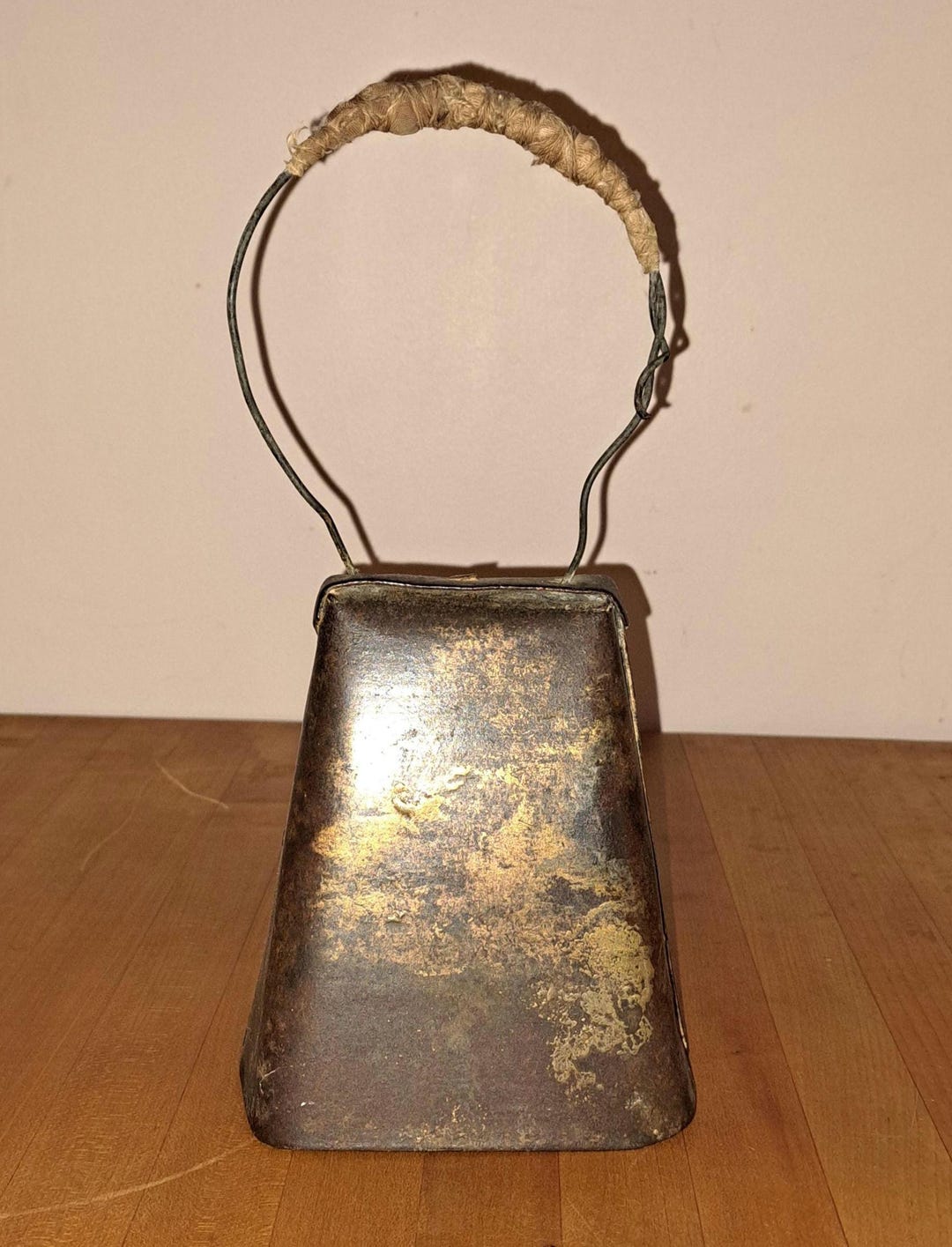 Antique Hand Forged Riveted Cow Bell W/clapper Primitive Cow Bell From ...