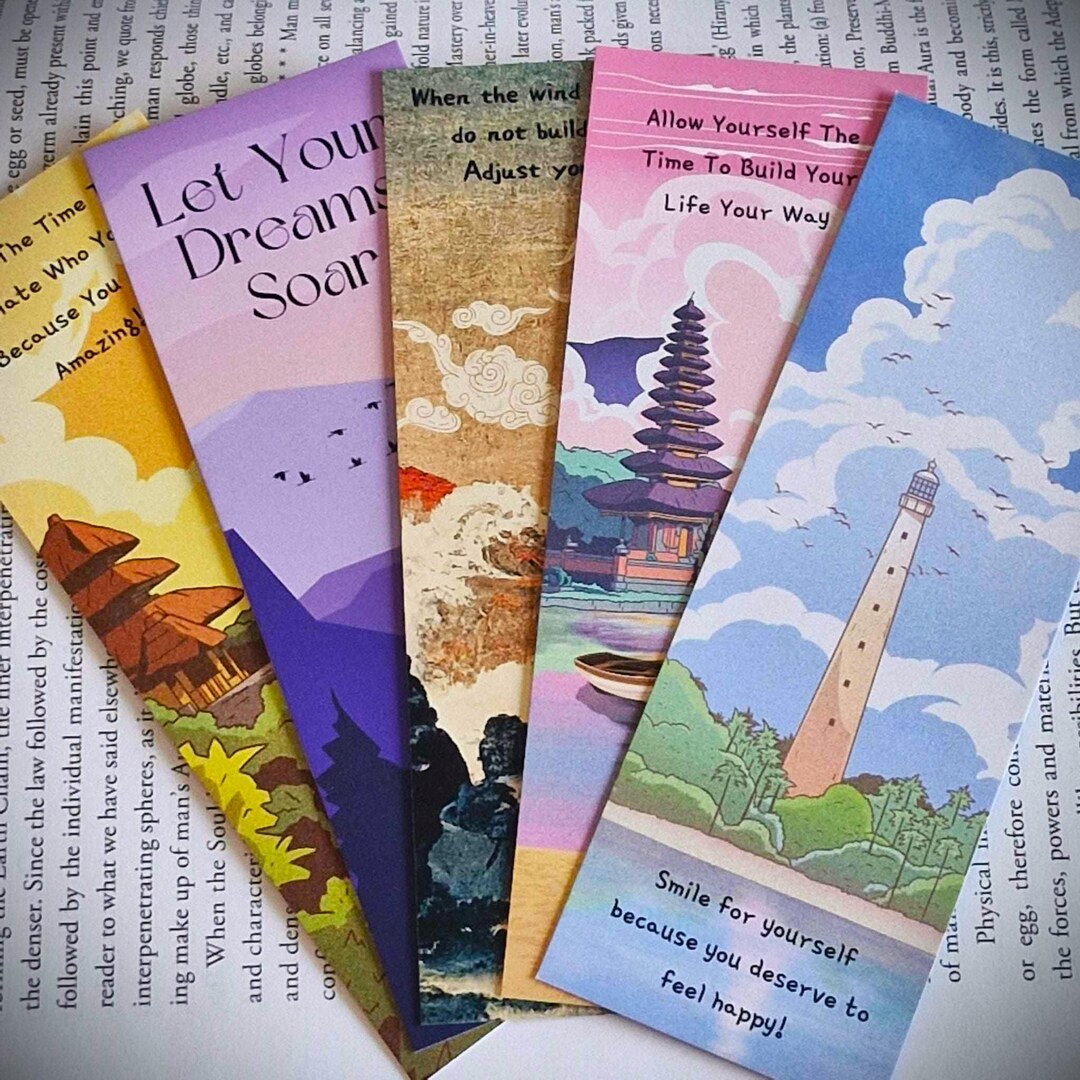 Japanese Inspired Affirmation Bookmarks | Motivational Gift for Book ...