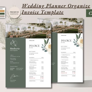 Wedding Planner Invoice Template, Customizable Business Invoice, Event ...
