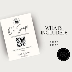 Minimalist Wedding Photo Sign Share Wedding Photos Wedding Qr Code ...