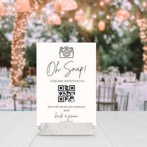 Minimalist Wedding Photo Sign Share Wedding Photos Wedding Qr Code ...