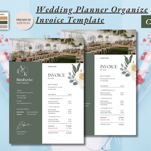 Wedding Planner Invoice Template, Customizable Business Invoice, Event ...