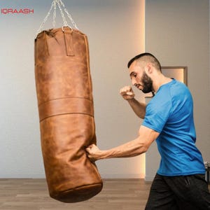 Vintage Leather Punching Bag, Handmade Boxing Bag, Training Boxing Bag ...