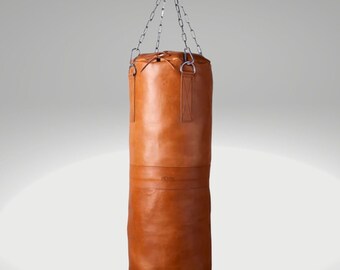 Ultimate Deluxe Tan Vintage Leather Punching Bag, Training Boxing Bag ...