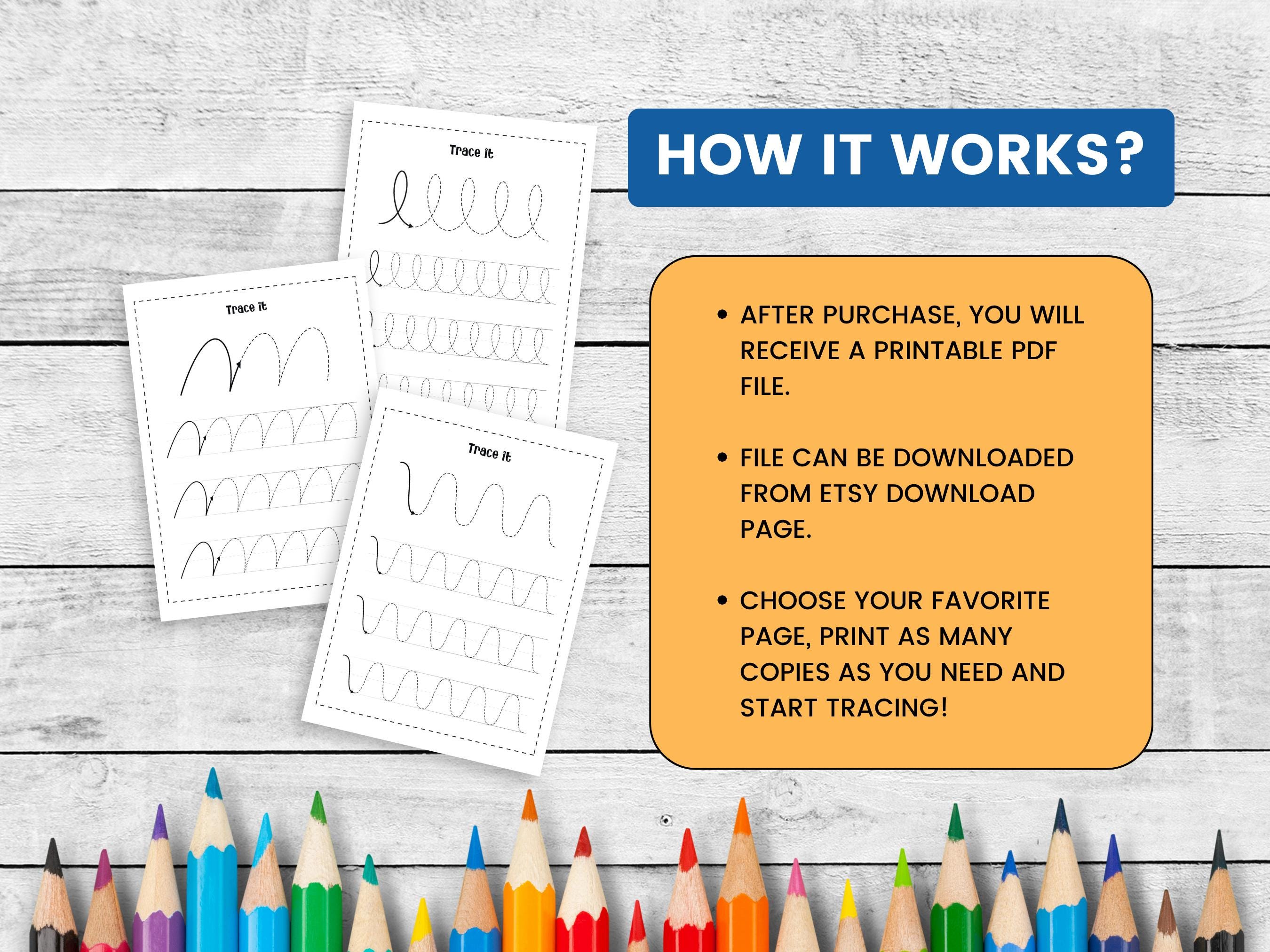 Lines Tracing Worksheets for Early Learners – 20 Pages to Improve Fine ...