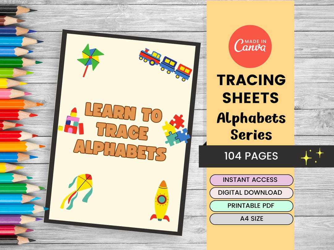 104 Pages of Alphabet Tracing Worksheets Engage Kids With Fun Letter ...