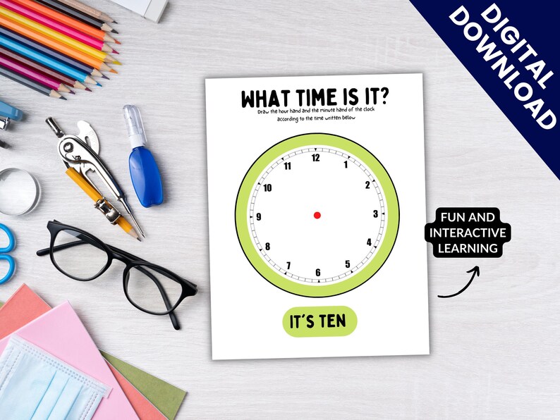 Telling Time Activity Book for Kids, Fun Clock Learning Worksheets ...