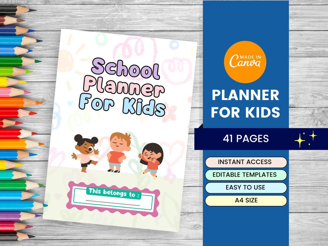 Daily & School Planner for Kids, 41 Pages of Daily Checklists, Class ...