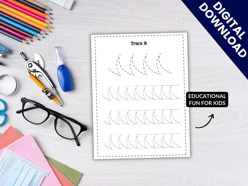 Lines Tracing Worksheets for Early Learners – 20 Pages to Improve Fine ...
