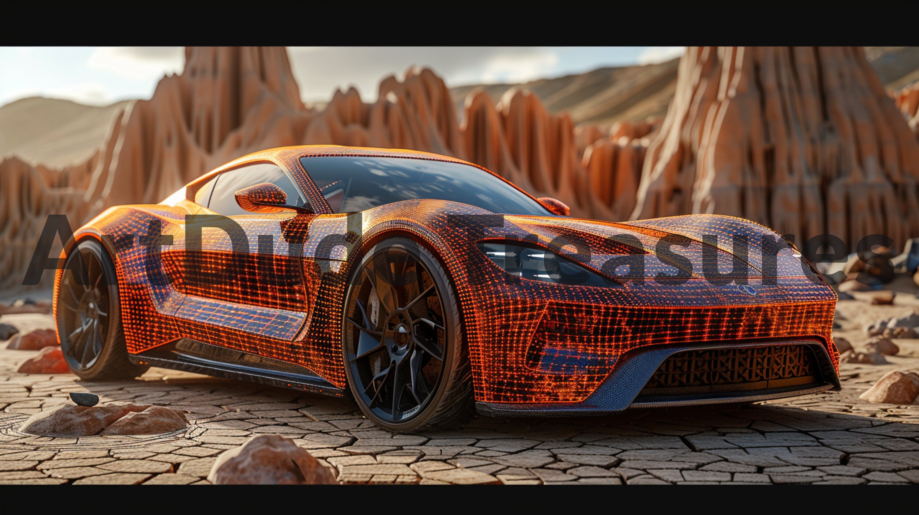 Four Different Digital Art Wallpapers Based on Cars. - Etsy