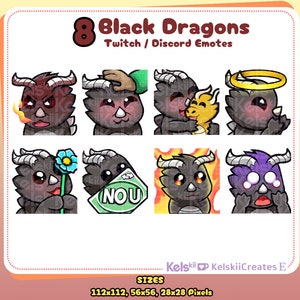 8 Black Dragon Emote Pack | Twitch, Discord, Youtube - Etsy