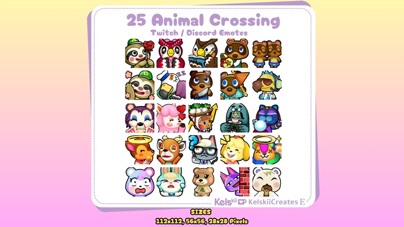 25 Animal Crossing Emotes twitch / Discord / Youtube - Etsy