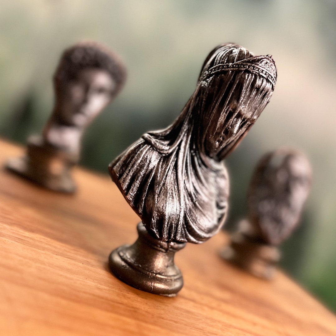 Vailed Lady, Hermes, Socrates Sculpture Set of 3, Hand Painted Greek ...