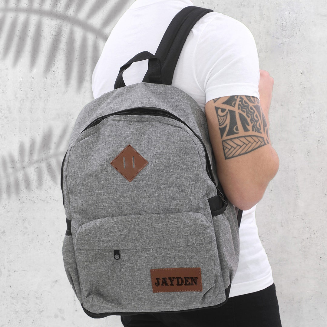 Personalised Unisex Backpack / Engraved Bag for College / Waterproof ...