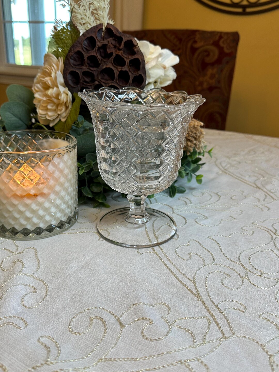 Vintage EAPG Bryce, Walker and Company Sugar Bowl Jacobs Ladder, Vase ...