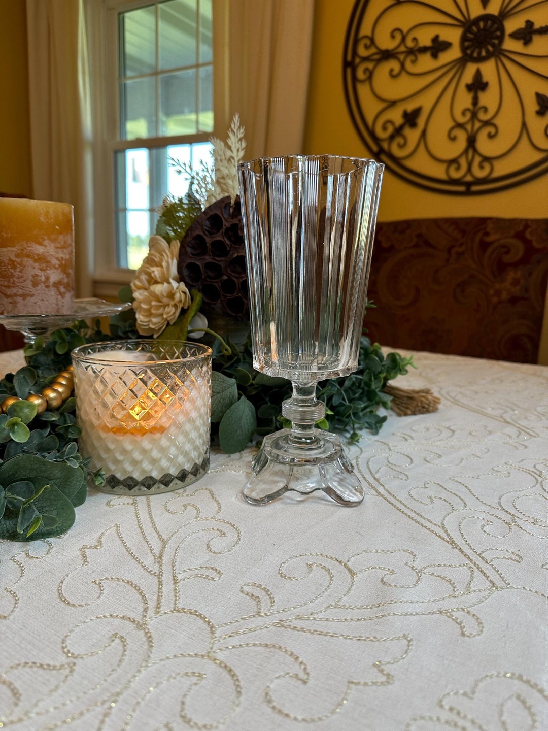 Vintage EAPG Adams Glass Company Pattern No. 300 Clear Ribbon Celery ...