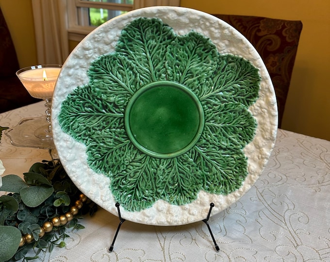 Large Antique Majolica Cabbage Platter Bordallo Pinheiro - Etsy