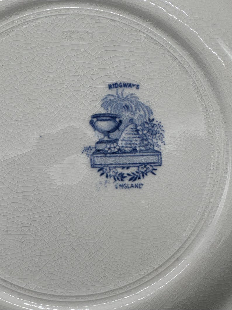 Antique Ridgeways Blue Turkey Pattern Plate England 10" D Circa 1891 ...