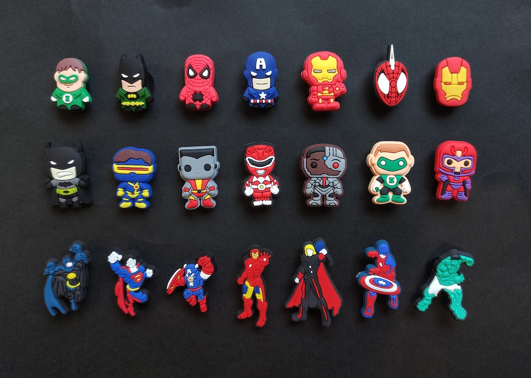 Superhero Crocs Charms, Spiderman Batman Captain America Hulk Thor ...