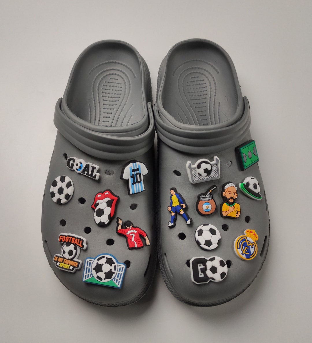 Soccer Crocs Charms Football Jibbitz for Crocs Clogs Sandals Messi ...