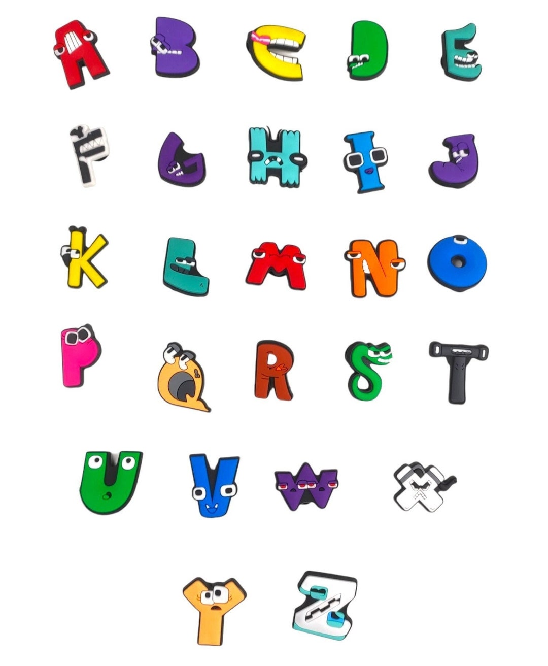 Alphabet Clog Charms With Faces, Charms for Crocs, Cute Alphabet Charms ...