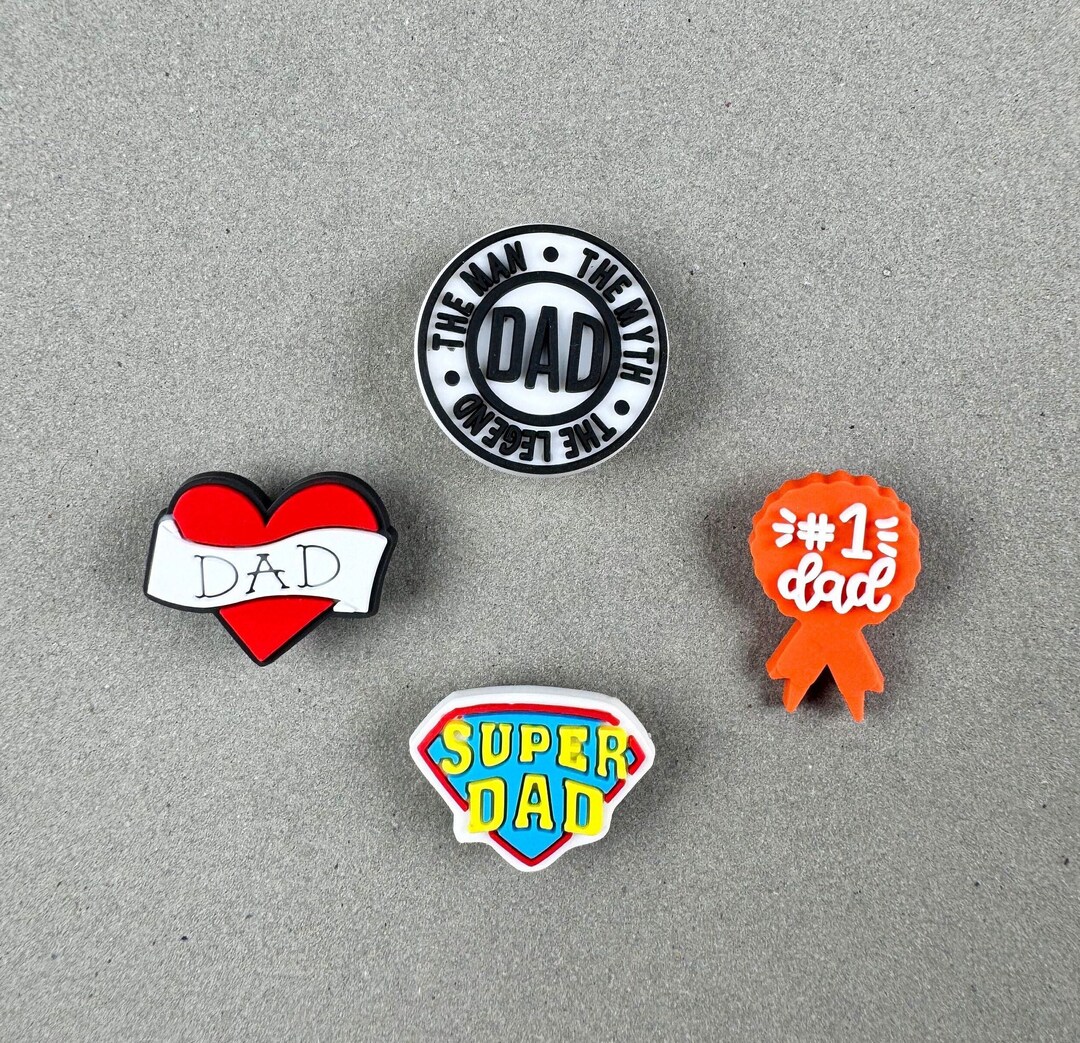 Dad Daddy Papa Crocs Charms Pins Badges, Dad the Man the Myth the ...