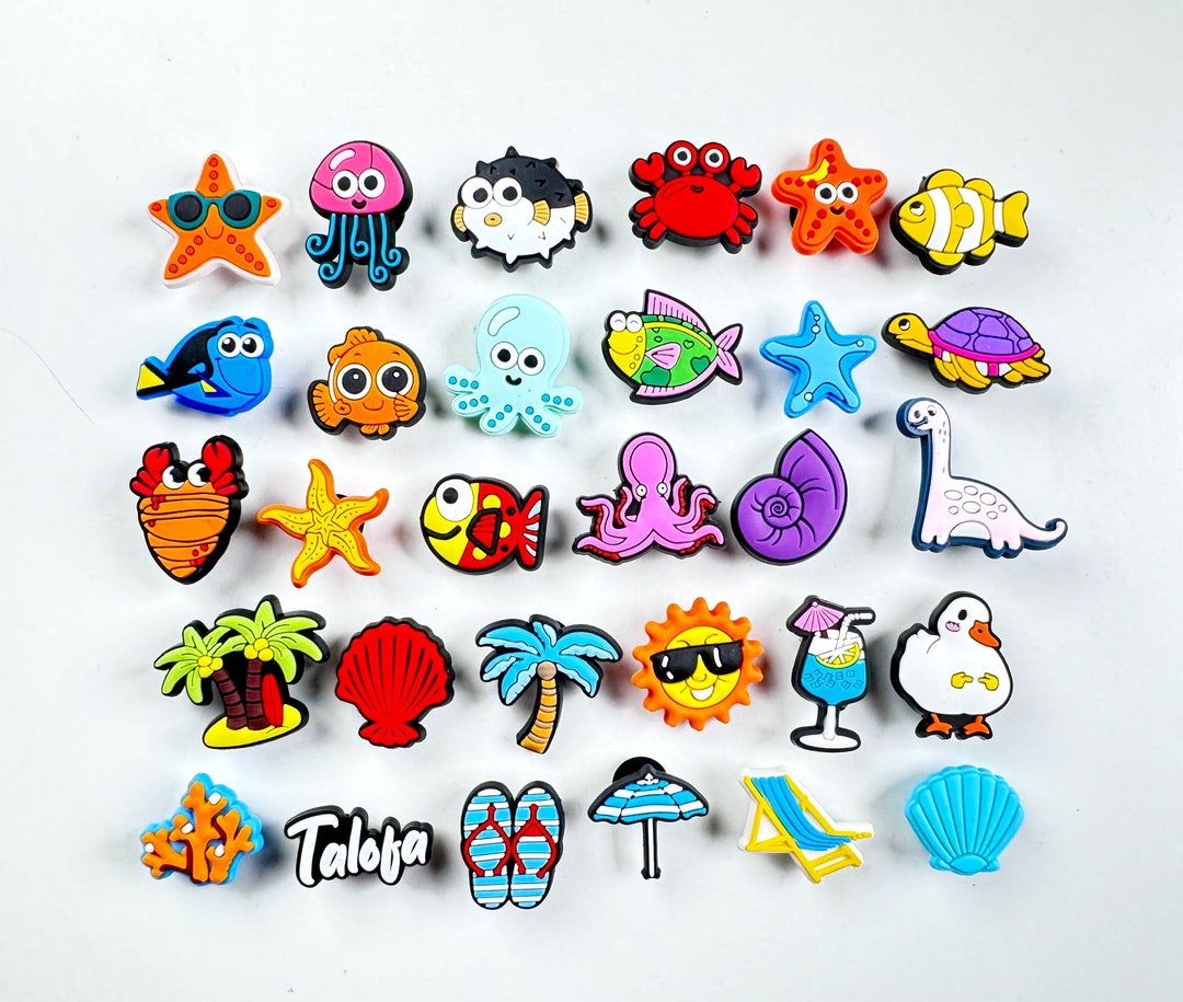 Sea Animals Crocs Charms, Ocean Beach Shoe Charm Pin Badge Accessory ...